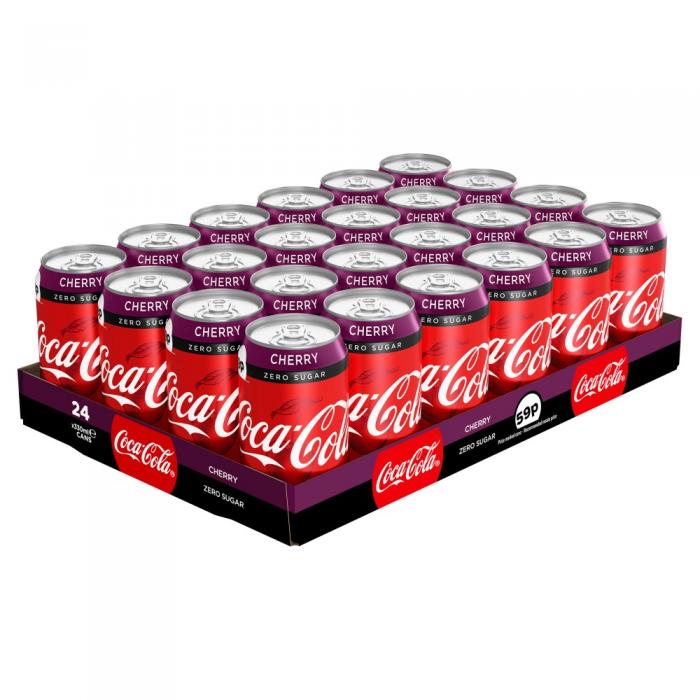 Kjøp Coca-Cola Cherry Zero Sugar 330ml x 24st hos Coopers Candy ...