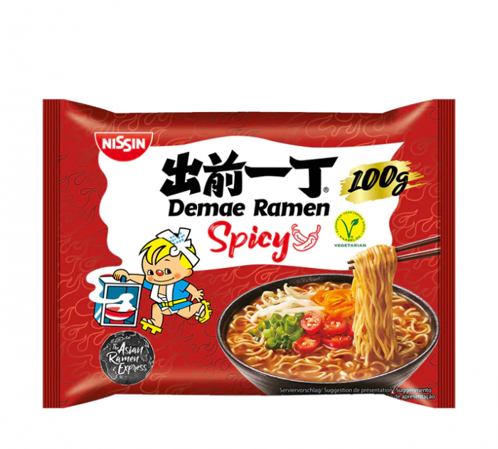 Kjøp Nissin Demae Ramen Spicy 100g hos Coopers Candy - Godteri på nett