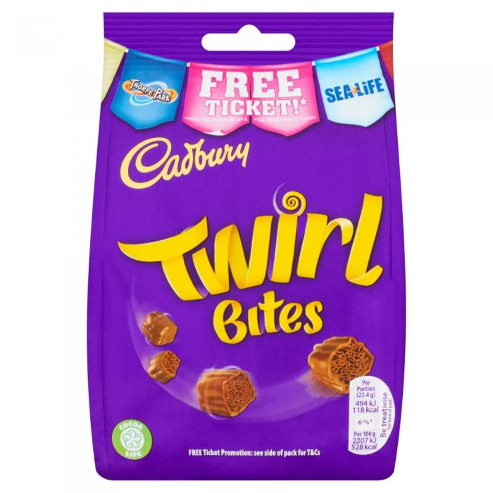 Kjøp Cadbury Twirl Bites Chocolate Bag 95g hos Coopers Candy - Godteri ...