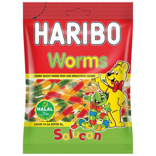 Kjøp Haribo Worms Solucan 100g hos Coopers Candy - Godteri på nett